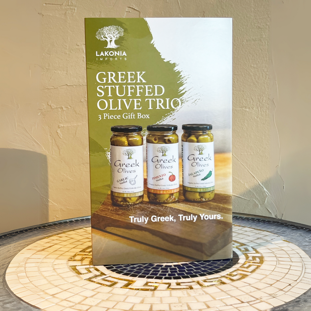 Authentic Greek Stuffed Olive Trio – Garlic, Jalapeno & Pimento ...